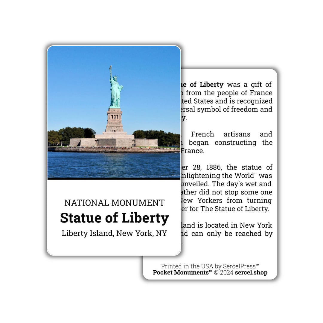 Statue of Liberty | National Monument | Durable Wallet Souvenir Card ...