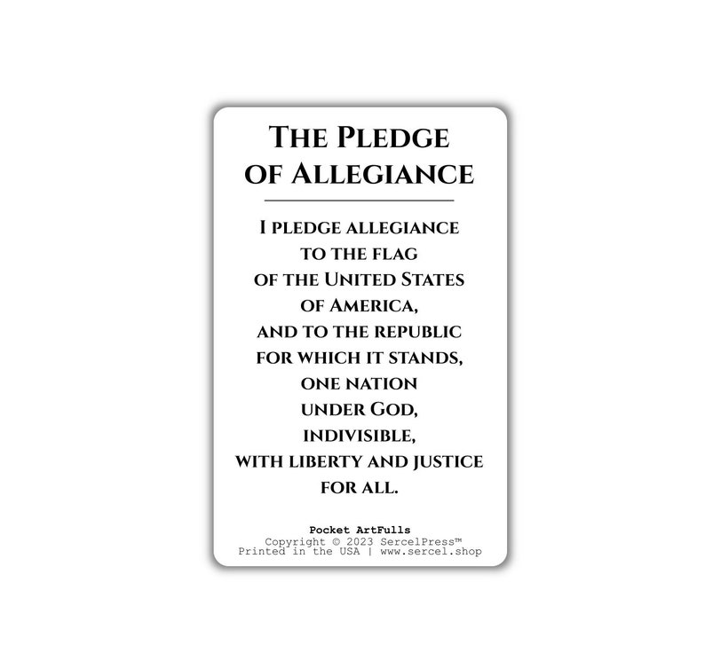 The Pledge of Allegiance | Durable Wallet Patriotic Card | 4th of July ...