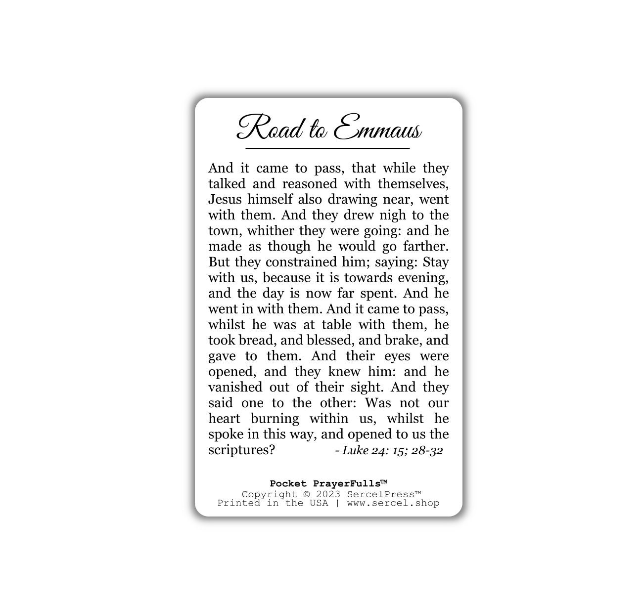 Road to Emmaus: Pocket Prayerfulls™ Durable Wallet Prayer Cards - Etsy