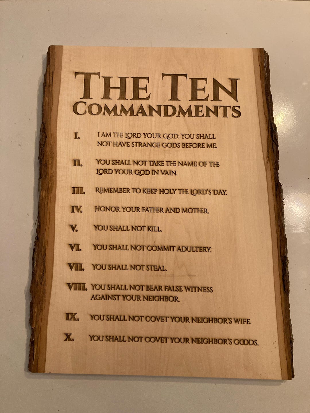 The Ten Commandments, 12 X 16 Inch Laser-engraved Wood Wall Art With ...