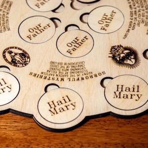 Interactive Wooden 5-decade Rosary Board, 10x13" | Catholic Family ...