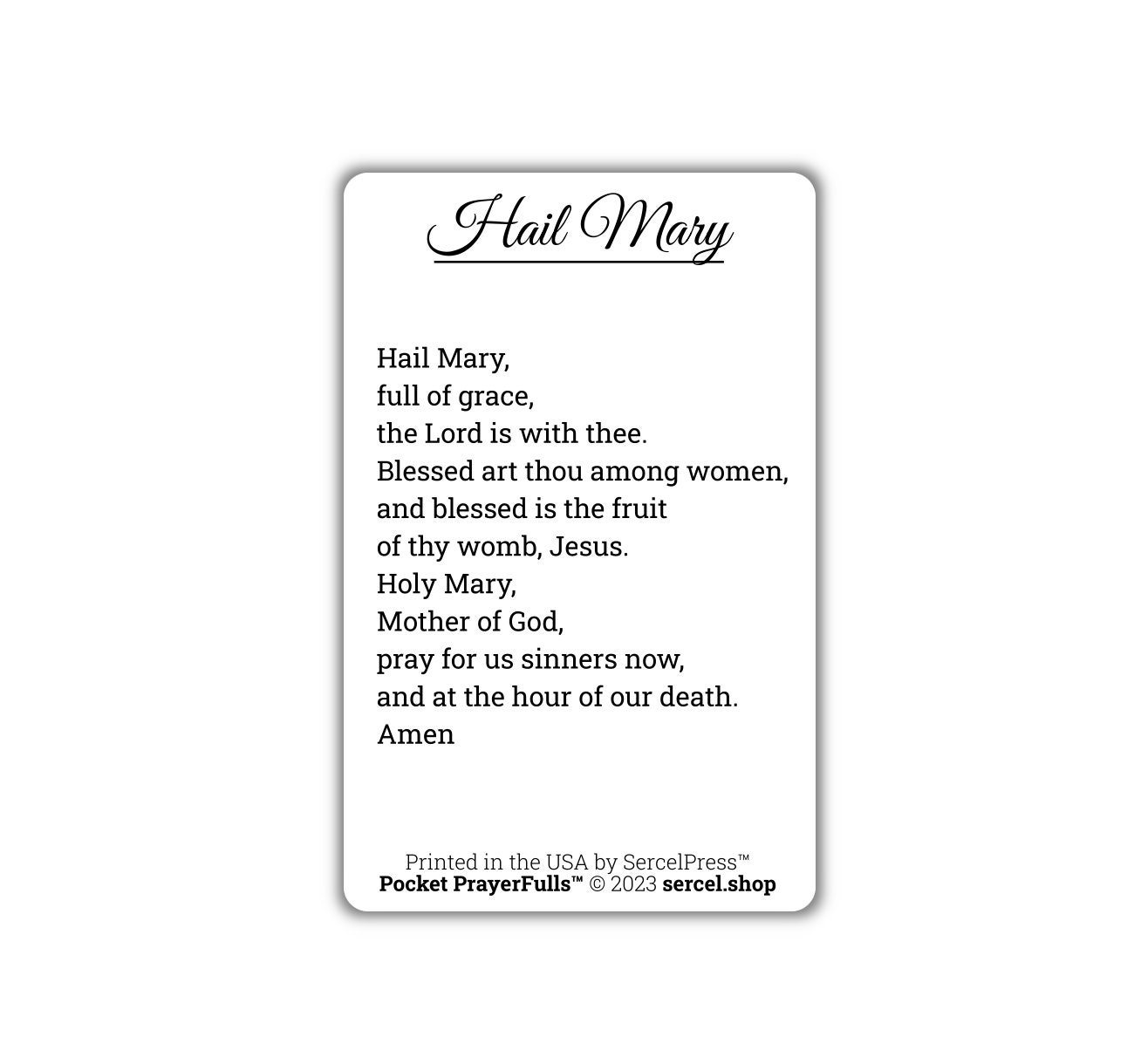 Hail Mary: Pocket Prayerfulls™ Durable Wallet Prayer Cards Catholic ...