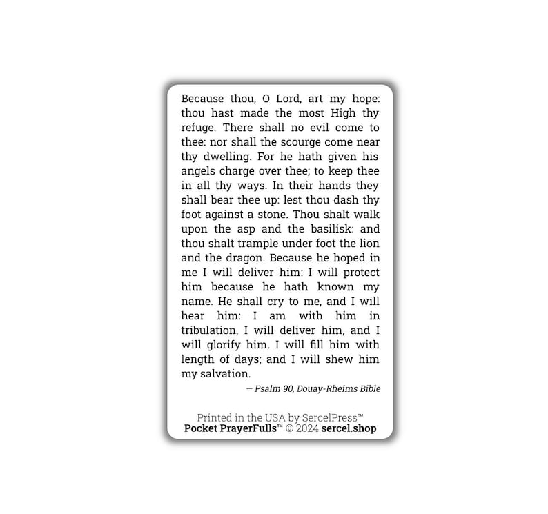 Psalm 91: Pocket Prayerfulls™ | Durable Wallet Holy Cards | Holy Bible ...