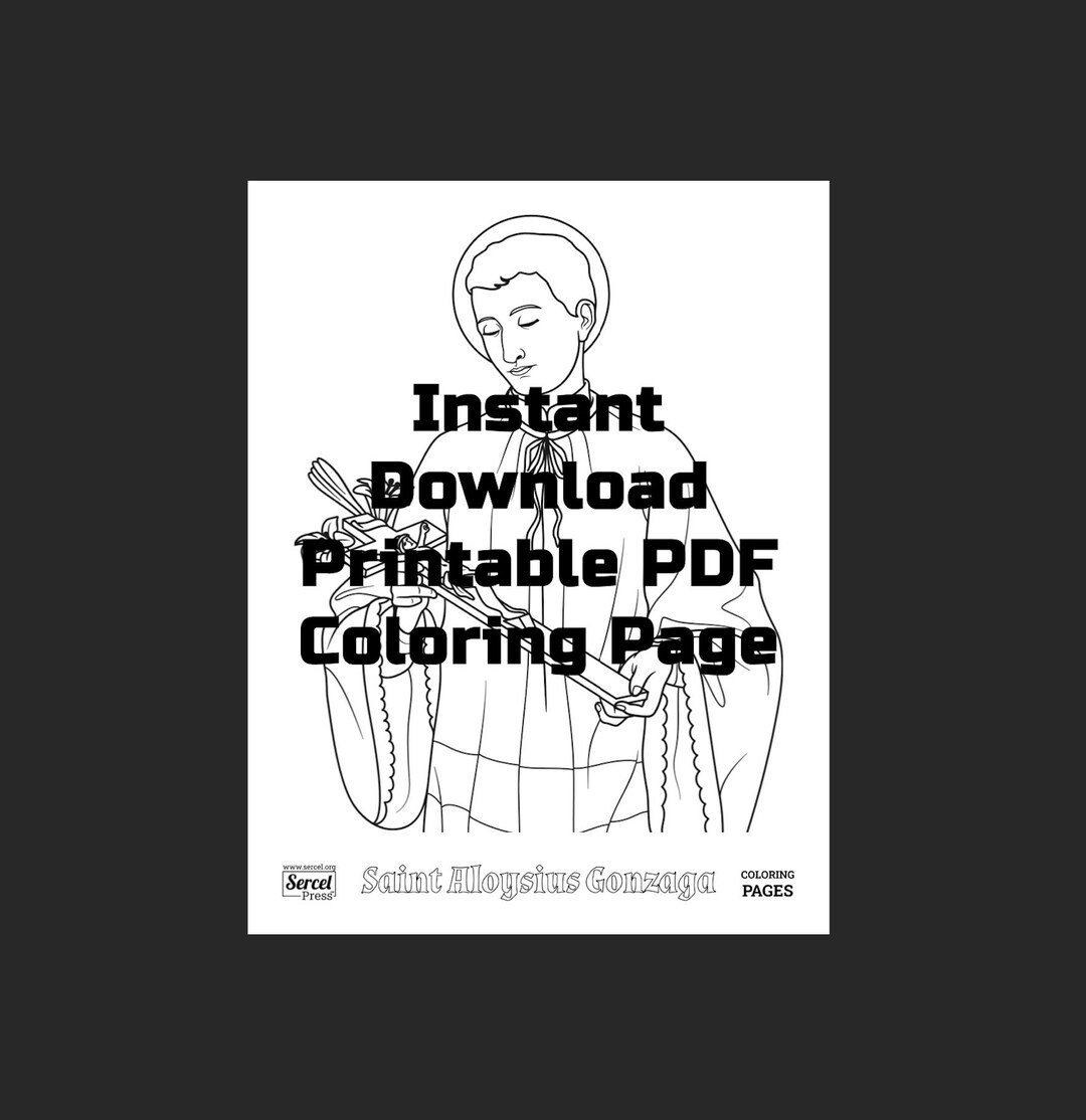 Saint Aloysius Gonzaga, Printable Catholic Coloring Page, High ...