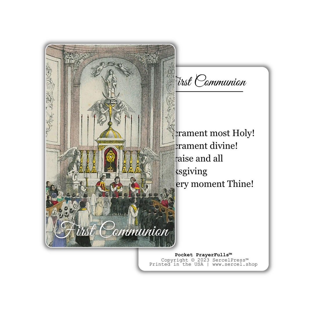 First Communion: Pocket Prayerfulls™ | Durable Wallet Prayer Cards - Etsy