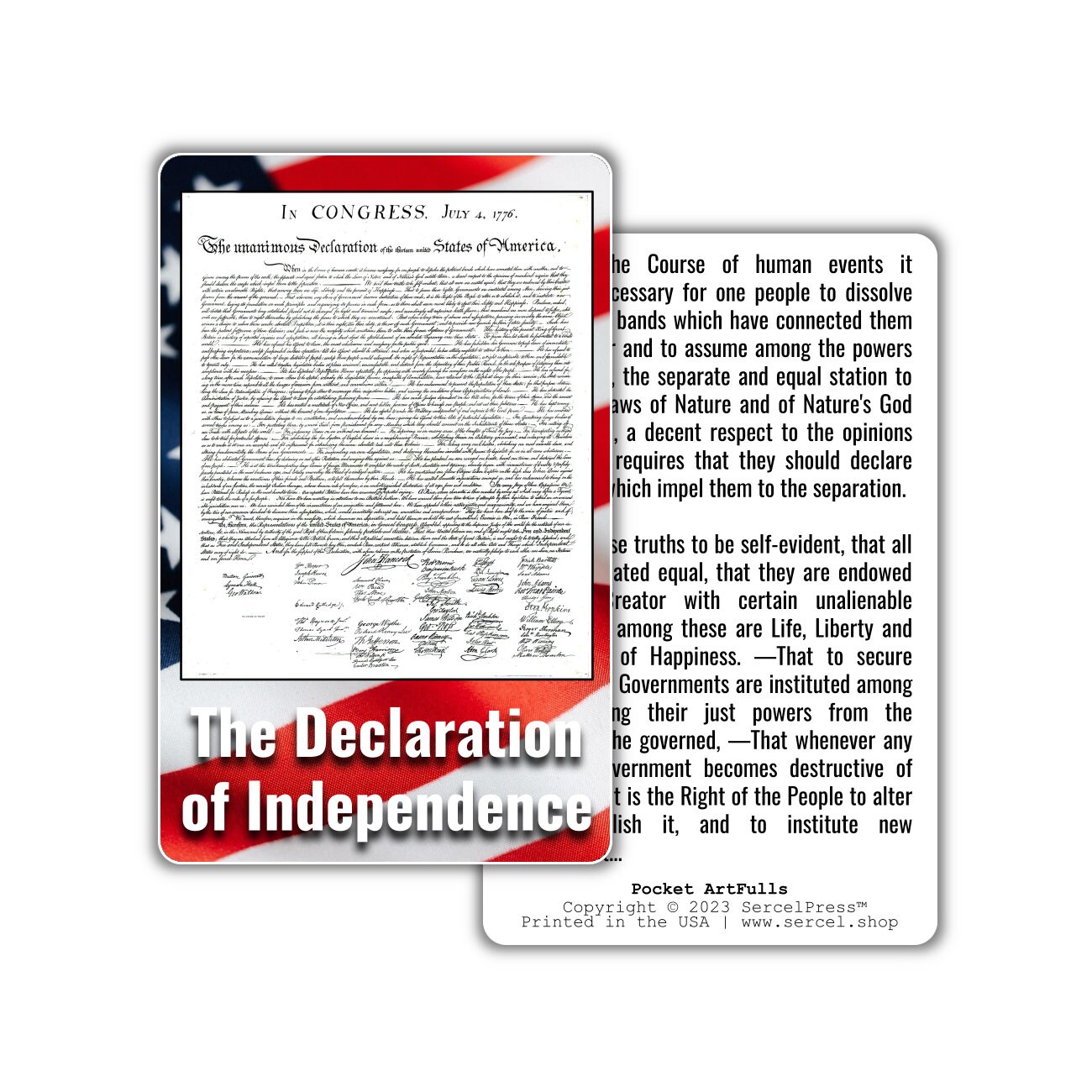 Declaration of Independence Durable Wallet Patriotic Card 4th of July ...