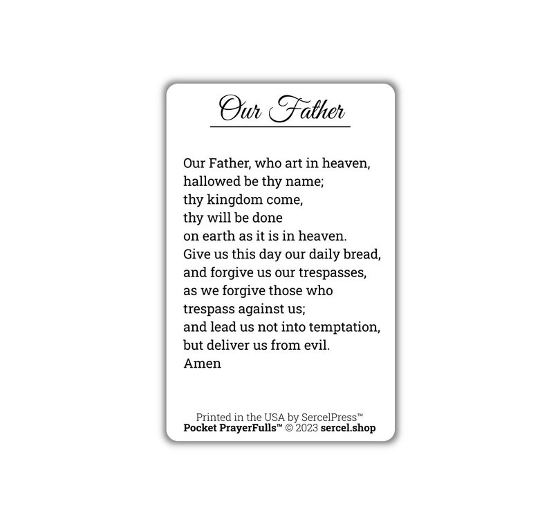 Our Father: Pocket Prayerfulls™ Durable Wallet Prayer Cards - Etsy