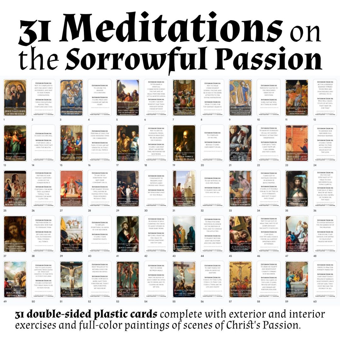 Meditations on the Sorrowful Passion, 31 Durable Plastic Cards on the ...