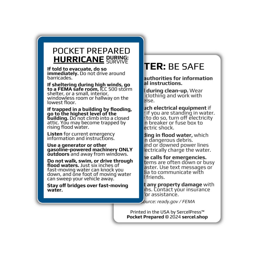 How to Survive a Hurricane | Pocket Prepared | Durable Wallet Emergency ...