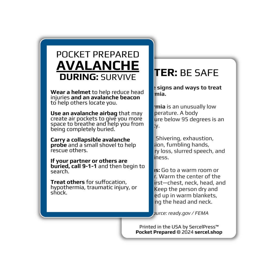 How to Survive an Avalanche | Pocket Prepared | Durable Wallet ...