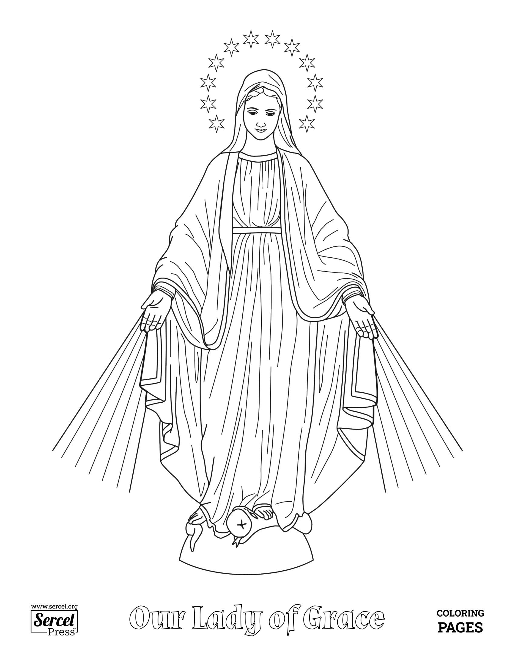 Printable Catholic Coloring Book, Our Lady, 15 Catholic Coloring Pages ...