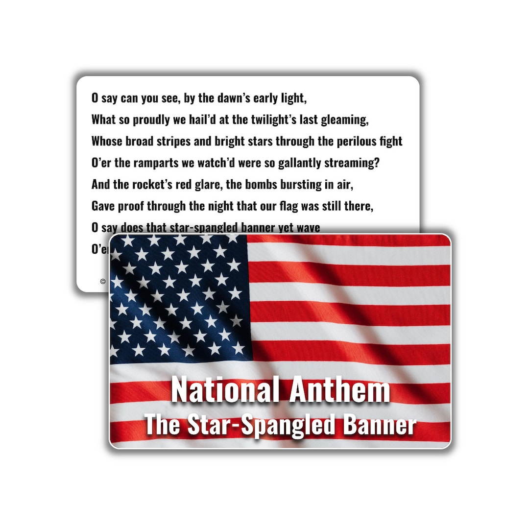 The National Anthem | the Star-spangled Banner | Durable Wallet Patriot ...
