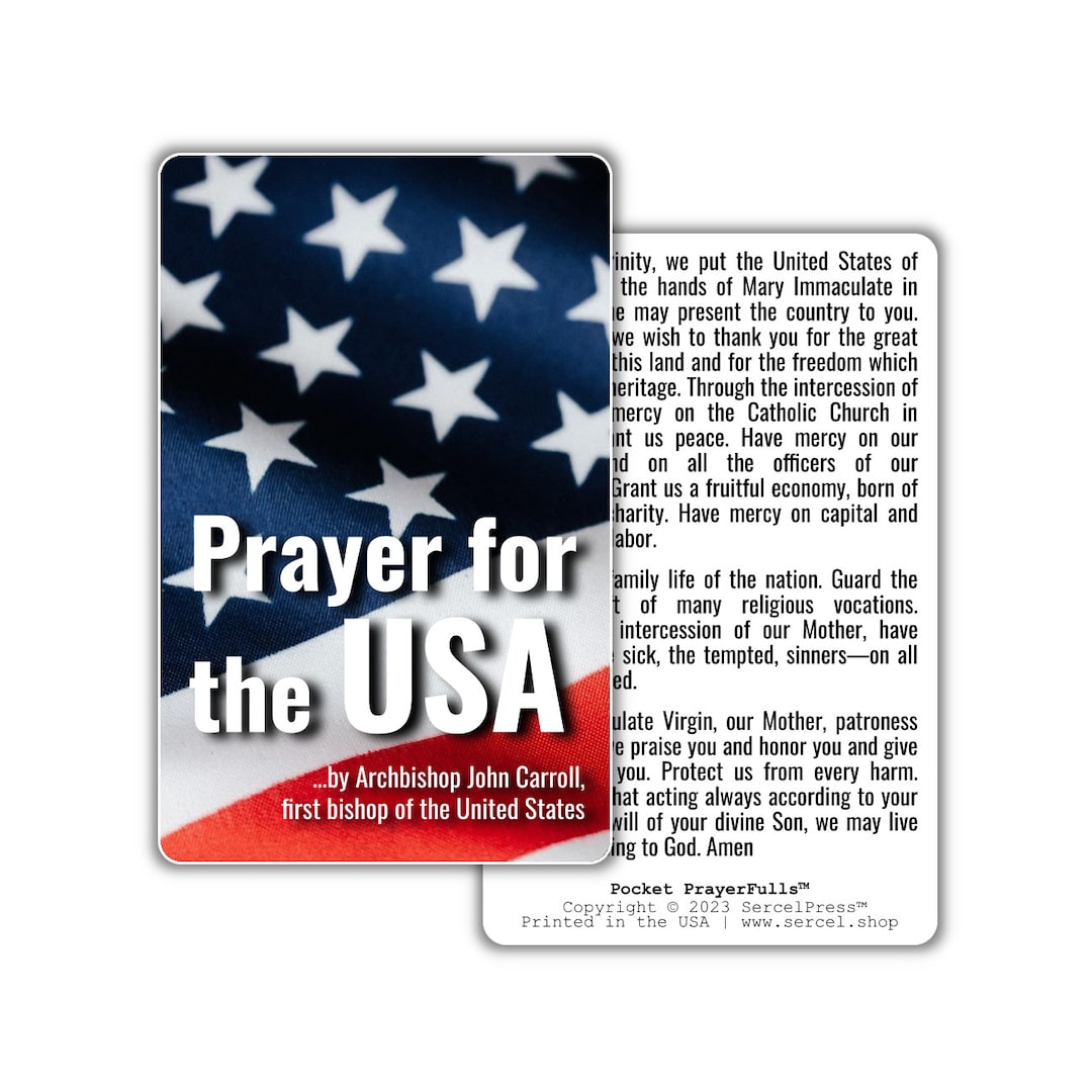 Prayer for the USA | Durable Wallet Prayer Card | 4th of July ...