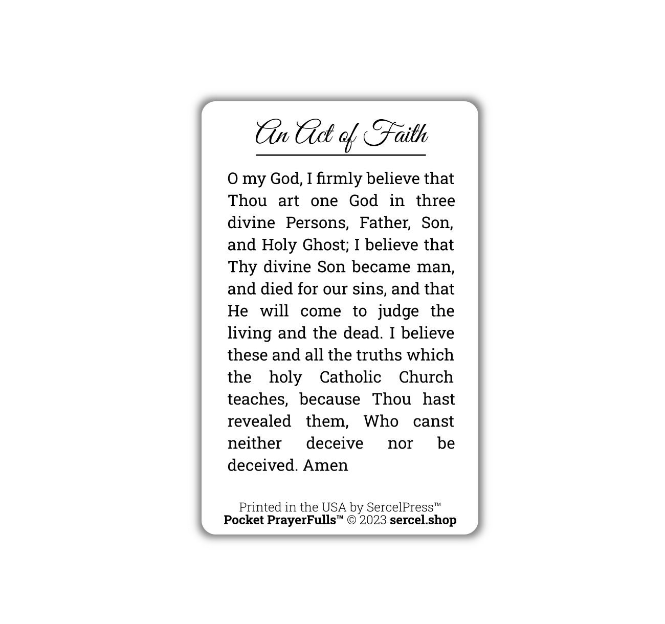 Act of Faith: Pocket Prayerfulls™ Durable Wallet Prayer Cards Catholic ...