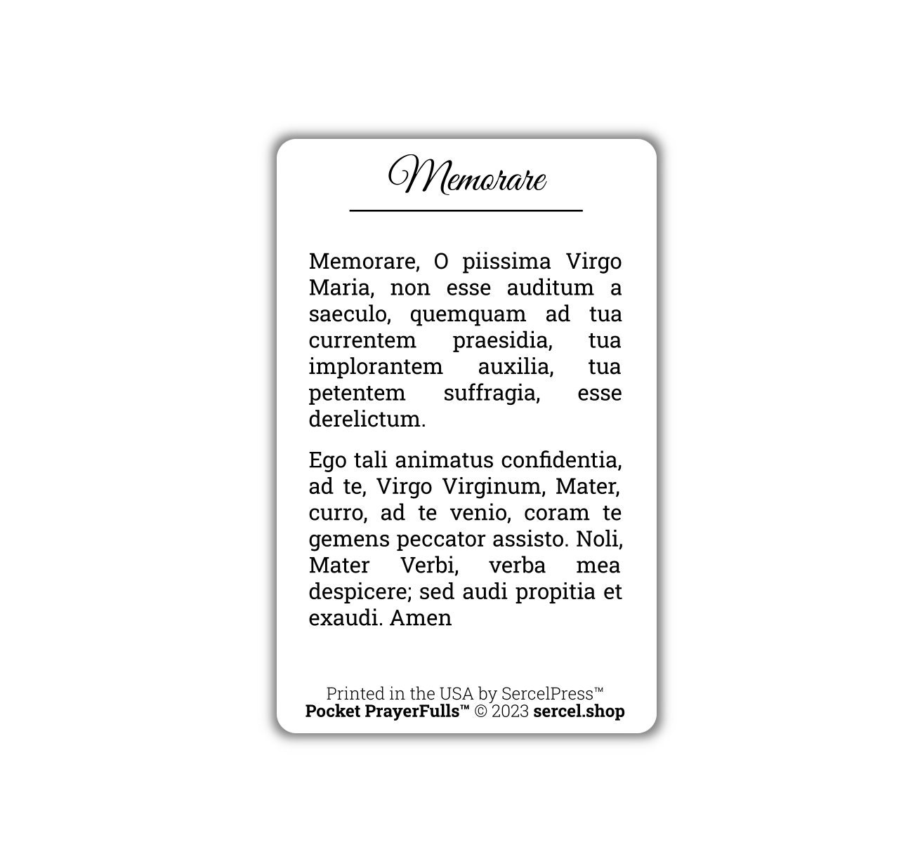 Memorare in Latin: Pocket Prayerfulls™ Durable Wallet Prayer Cards ...