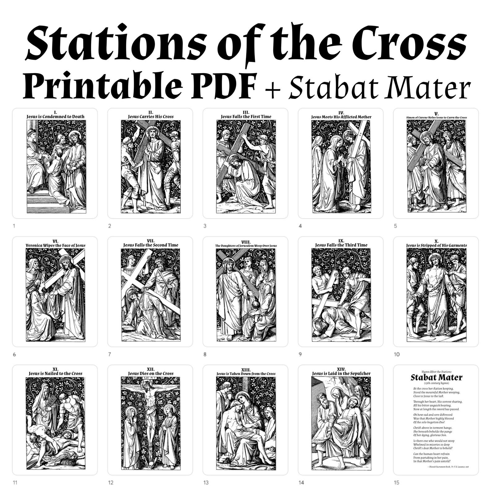 Printable Stations of the Cross PDF – 14 Classic Catholic Images ...