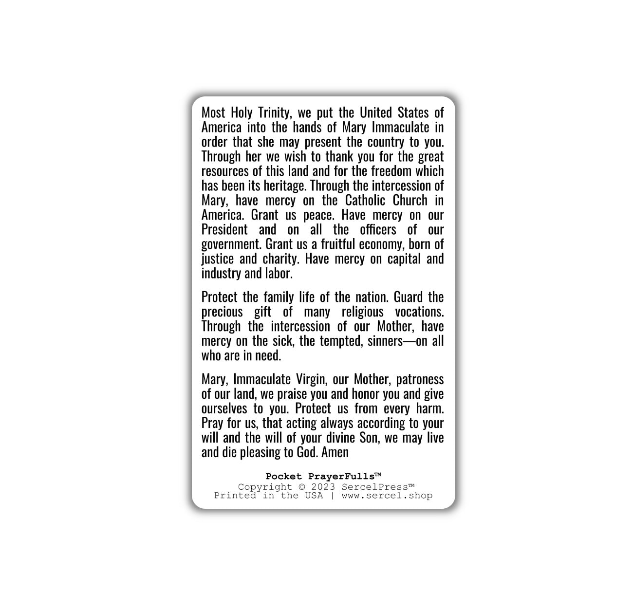 Prayer for the USA | Durable Wallet Prayer Card | 4th of July ...