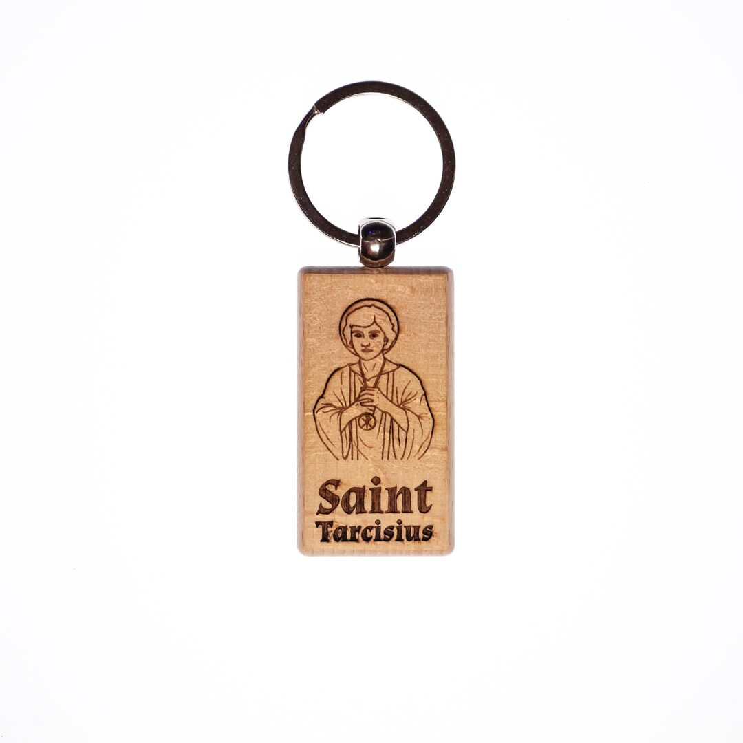 Saint Tarcisius, Solid Wood Keychain, Engraved in the USA, Catholic - Etsy