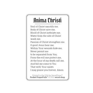 Anima Christi / Soul of Christ Sanctify Me: Pocket Prayerfulls ...