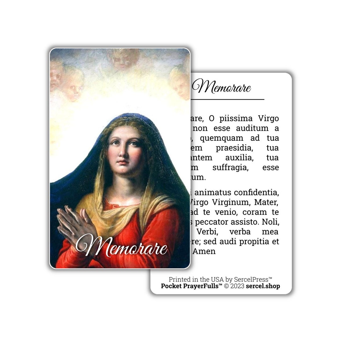 Memorare in Latin: Pocket Prayerfulls™ | Durable Wallet Prayer Cards ...