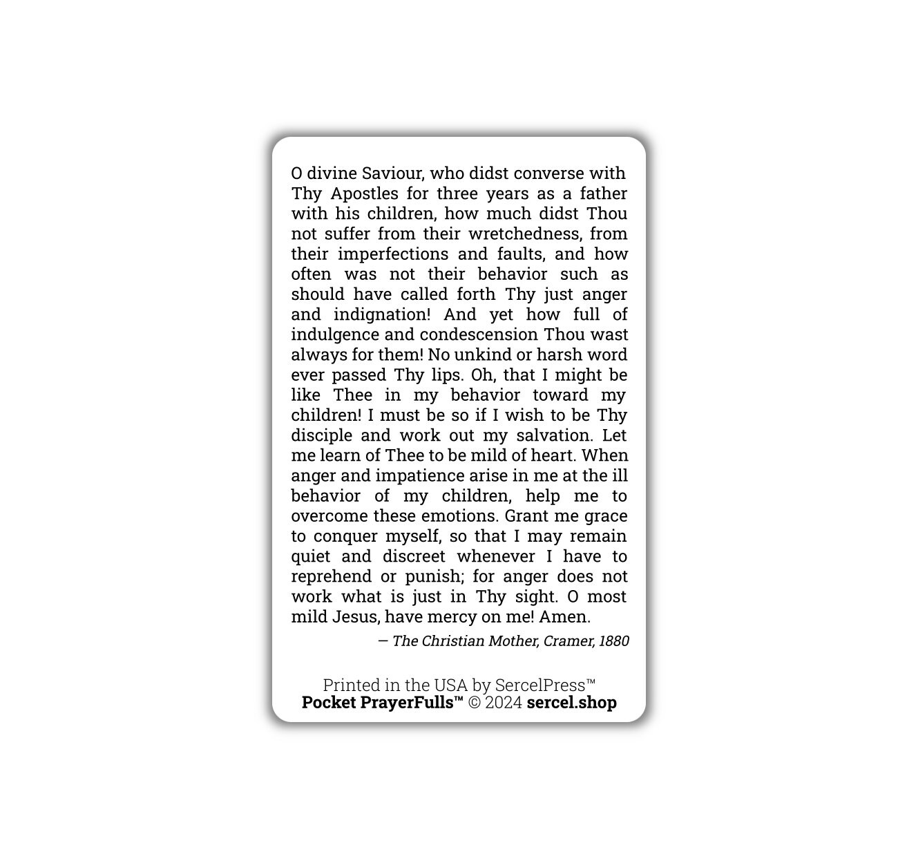 Mother's Prayer for the Spirit of Mildness: Pocket Prayerfulls ...