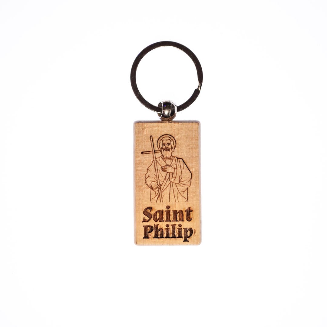 Saint Philip, Solid Wood Keychain, Engraved in the USA, Catholic - Etsy