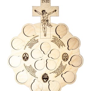 Interactive Wooden 5-decade Rosary Board, 10x13" | Catholic Family ...