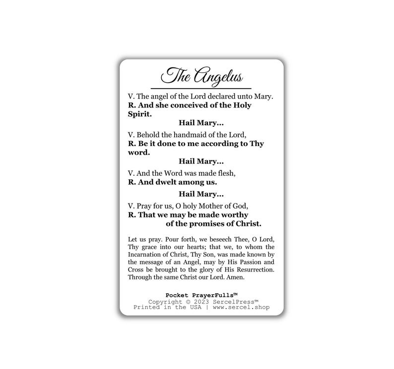The Angelus: Pocket Prayerfulls™ Durable Wallet Prayer Cards Catholic ...