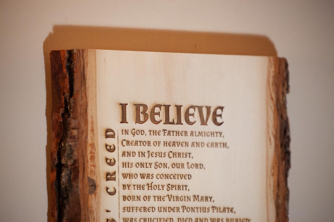 The Apostles' Creed, I Believe, 7.5 X 11 Inch Laser-engraved Wood Wall ...