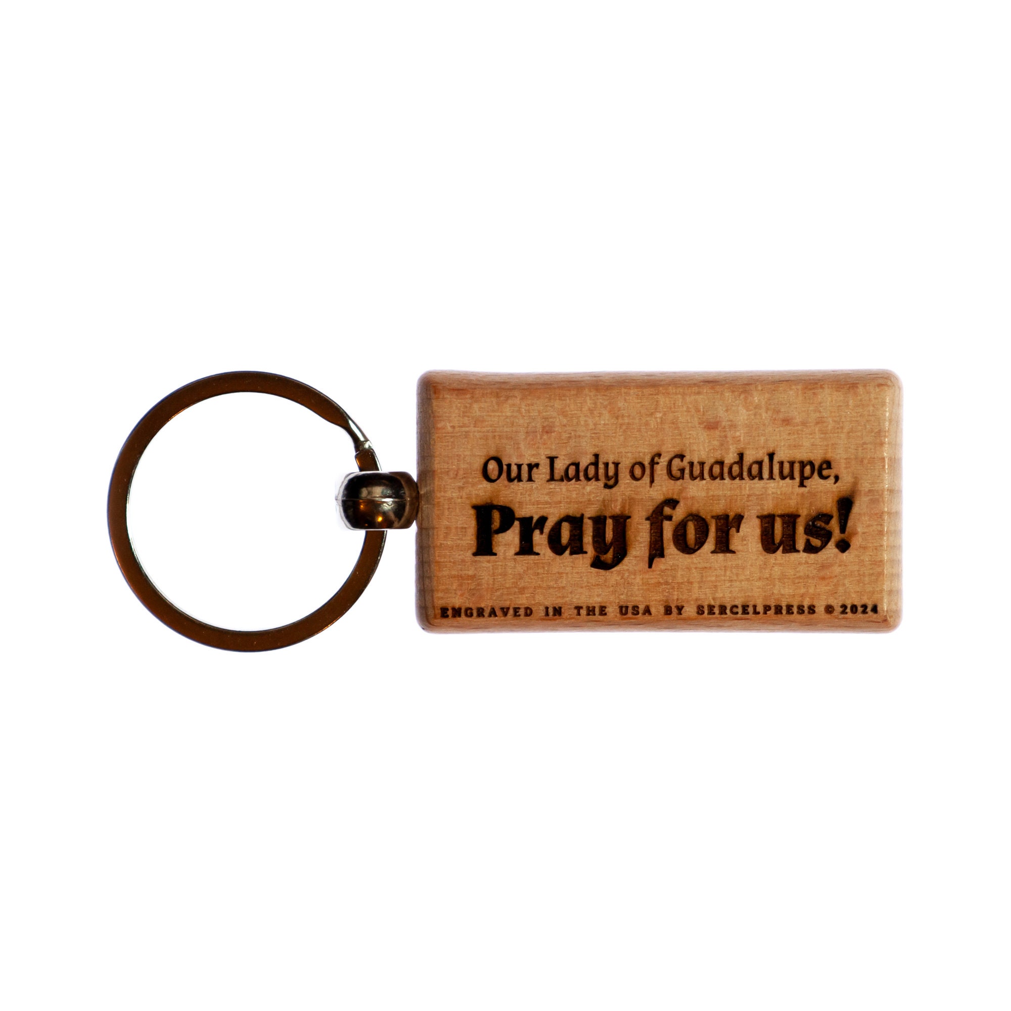 Our Lady of Guadalupe, Solid Wood Keychain, Engraved in the USA ...