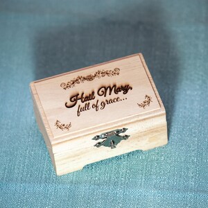 Rosary Box, Hail Mary Full of Grace, Engraved in the USA, Catholic ...