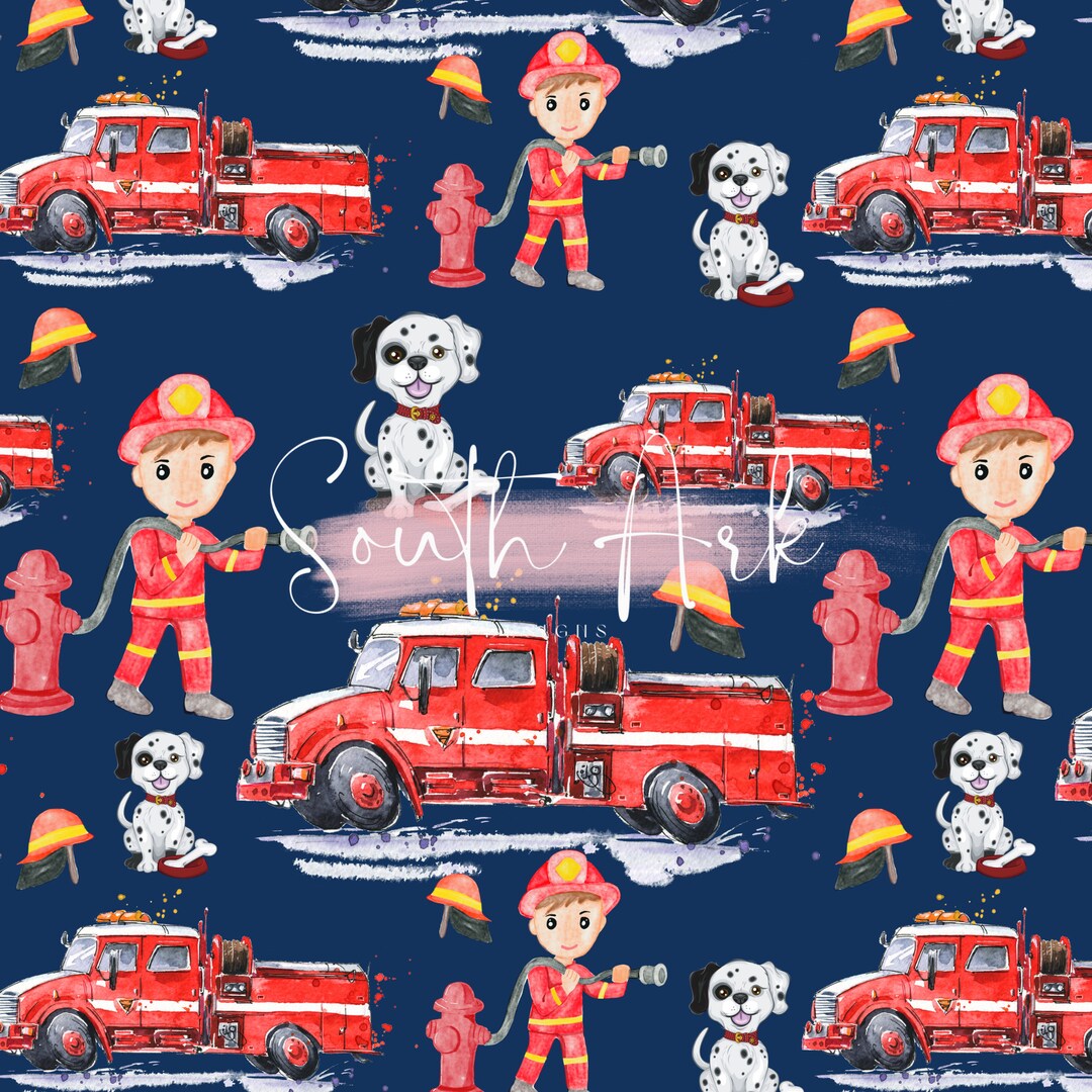Firehouse Pup Seamless File digital Download - Etsy