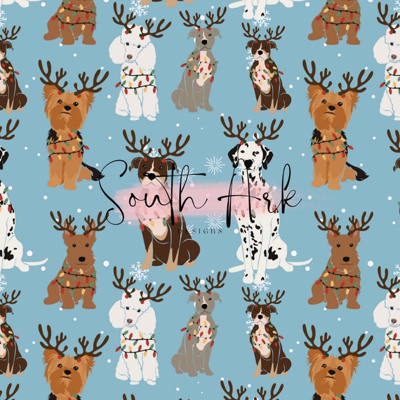 Christmas Pups Seamless File digital Download - Etsy