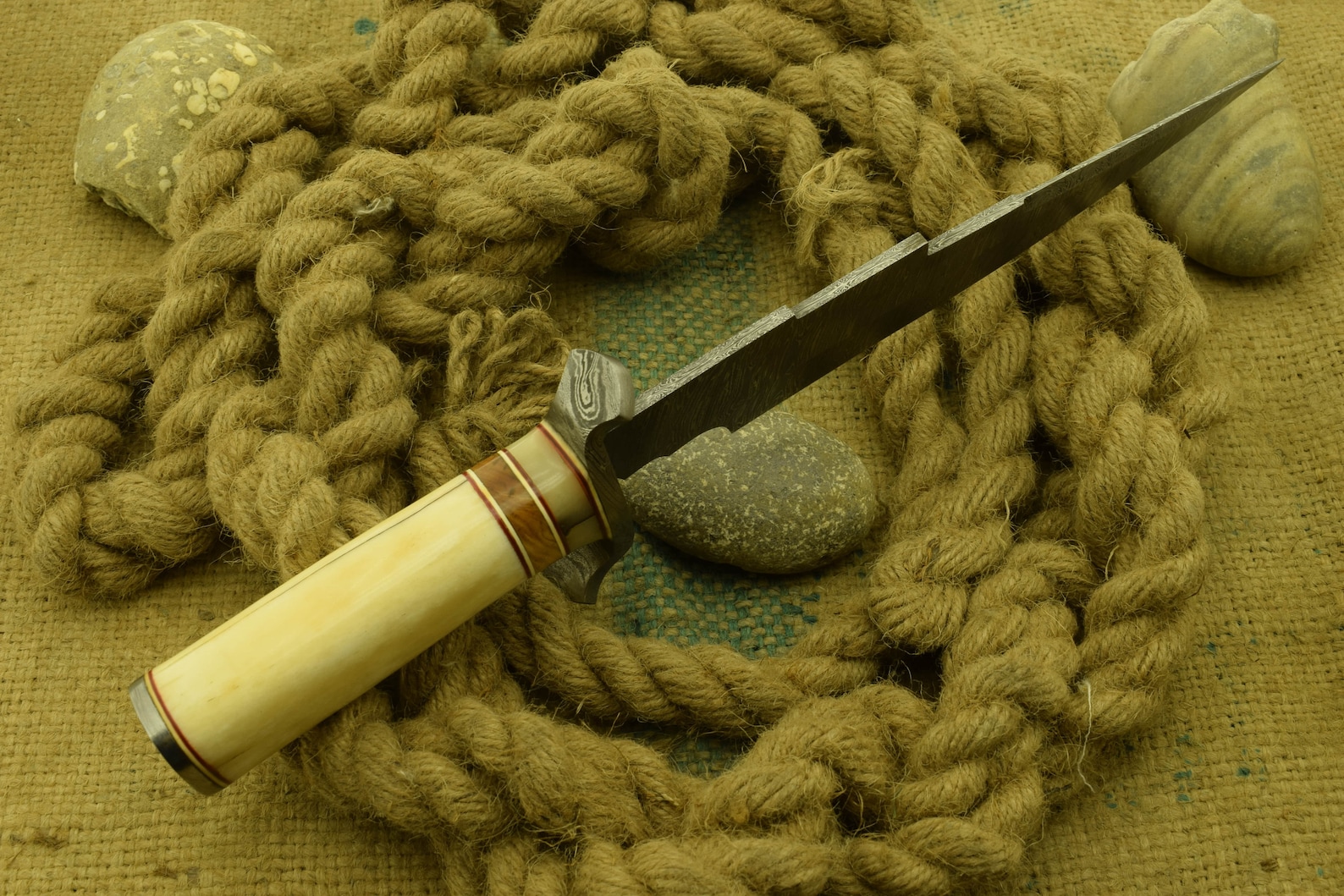 14" Bone Handle - Hidden Tang - Hunting Knife - FI 1028 - Etsy