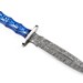 Cult Dagger Blue Wood Handmade Forged Damascus Steel Fixed Blade Dagger ...