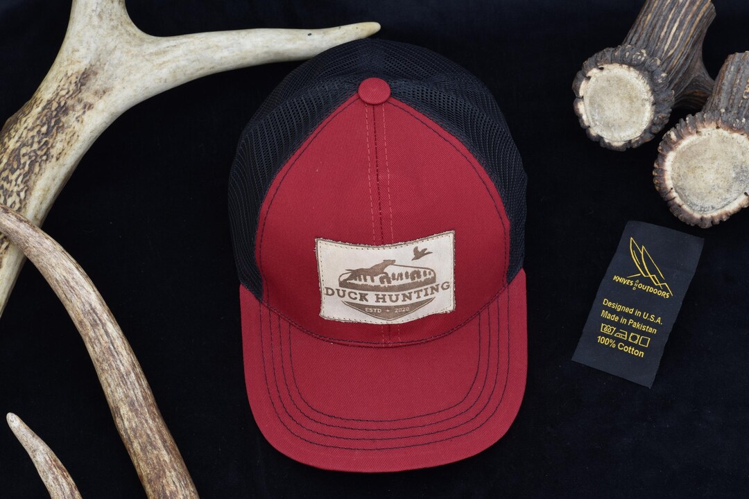 Red Duck Hunting Trucker Hat With Mesh Back Vintage-style Outdoor Cap ...