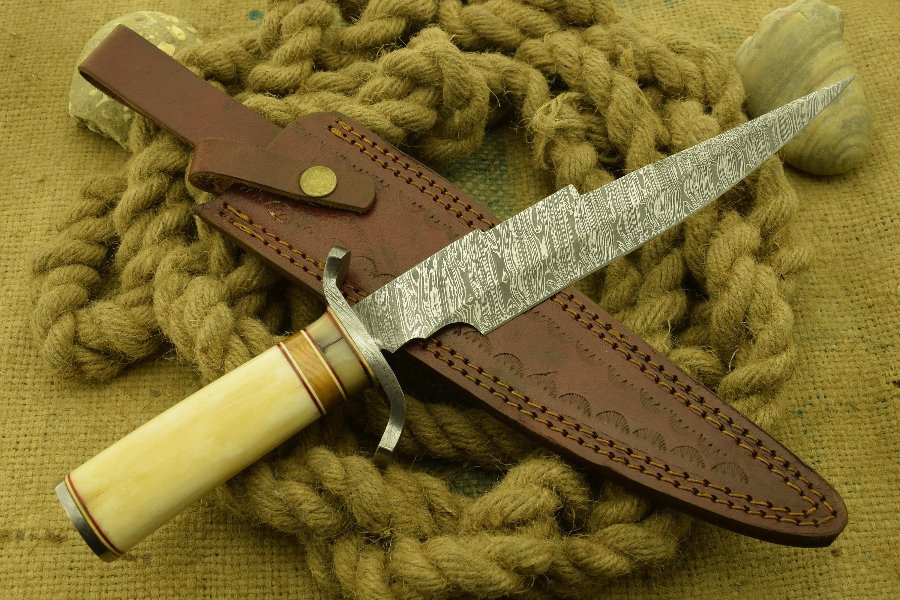 14 Bone Handle Hidden Tang Hunting Knife FI 1028 - Etsy