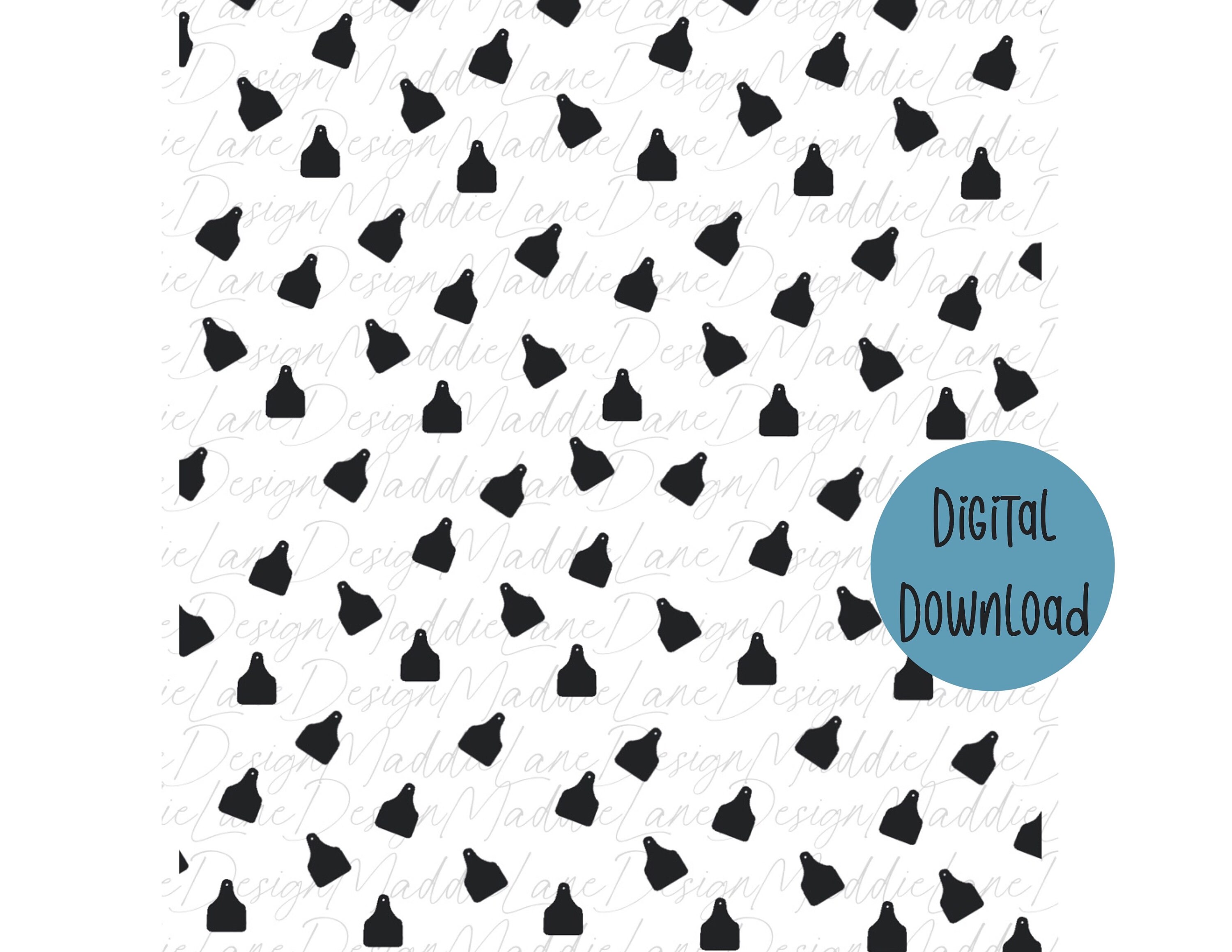 Cow Ear Tag Print | Cow Ear Tag Pattern | SVG PNG PDF Download ...