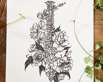 Elegant Spine Tattoo Design Inspiring Dainty Spine Art - Etsy
