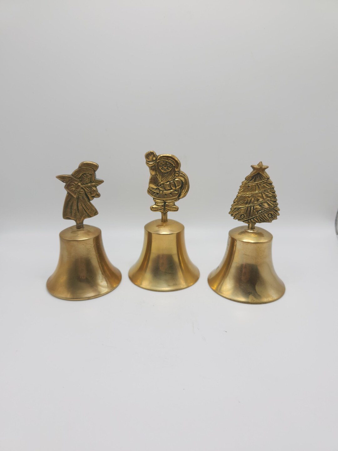 Assorted Vintage Brass Christmas Bells, Tree Bell, Angel Bell, Santa ...