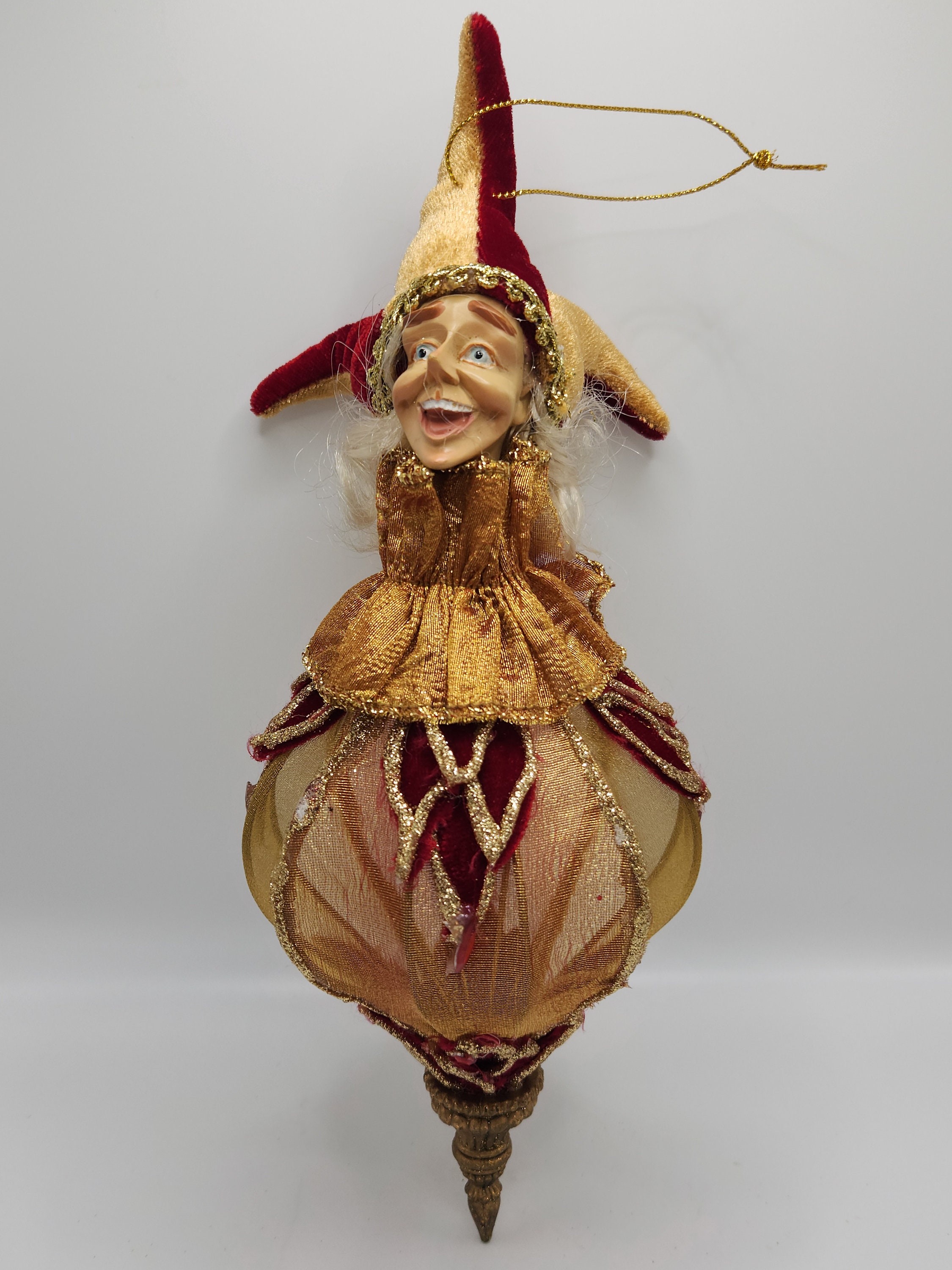Burgundy and Gold Vintage Jester Christmas Ornaments(sold Individually ...