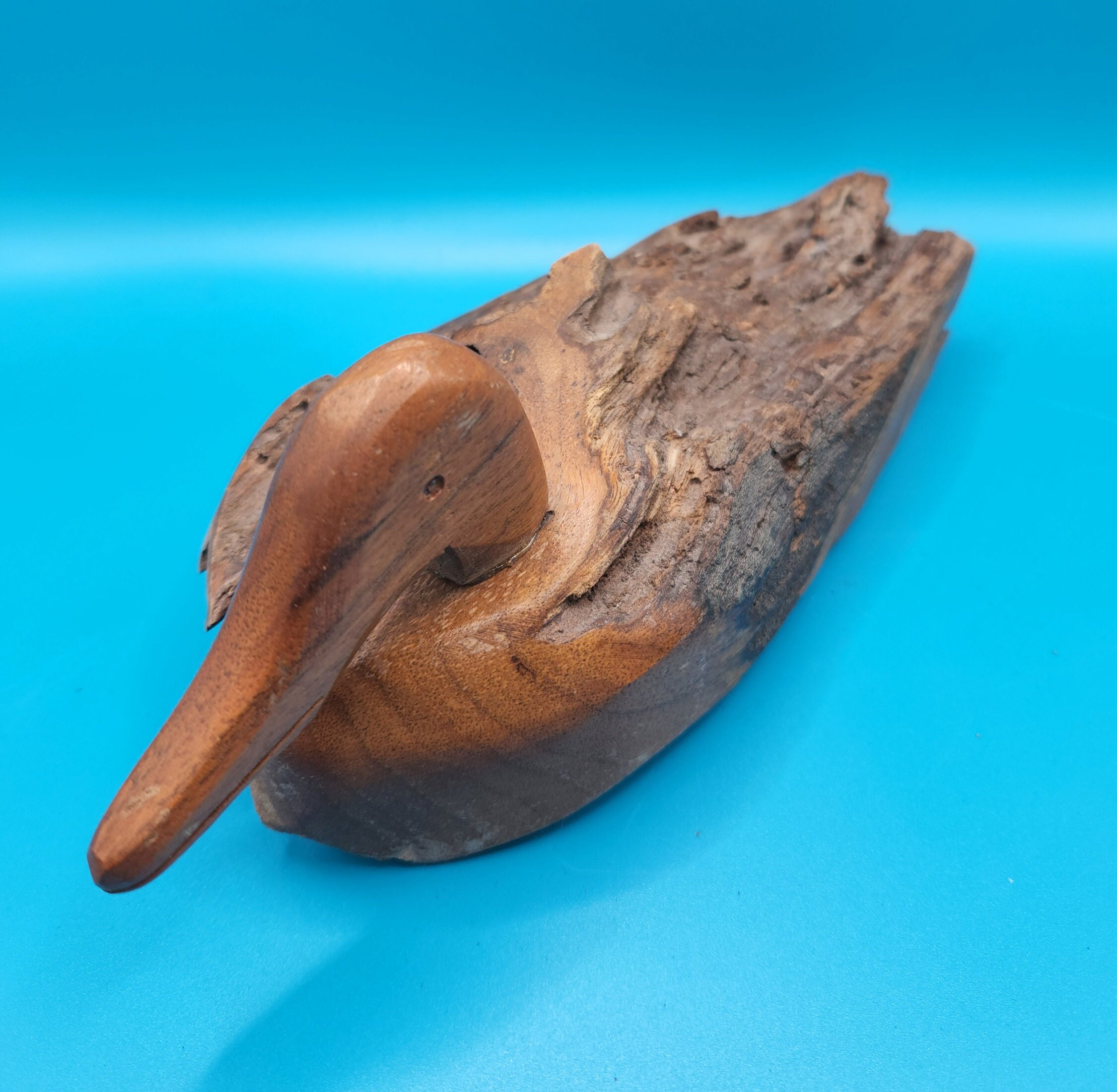 Vintage Hand Carved Driftwood Duck Sculpture Ken Capps USA 1995 - Etsy
