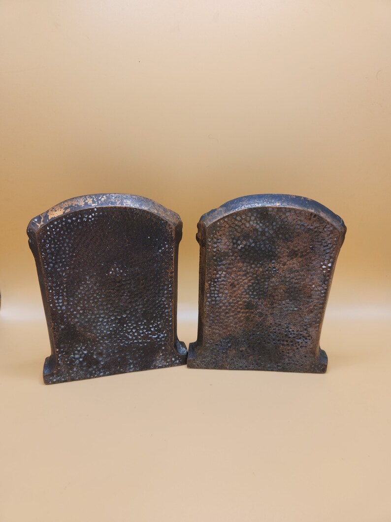 Vintage Cast Iron "the Thinker" Bookends, Coppertone Patina - Etsy