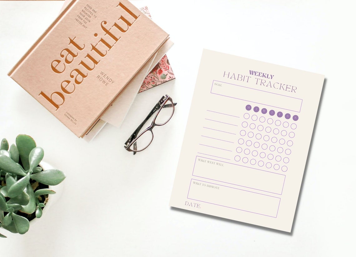 Blank Weekly Habit Tracker// Printable PDF - Etsy