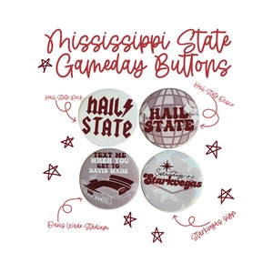 Mississippi State Game-day Buttons Mississippi State - Etsy