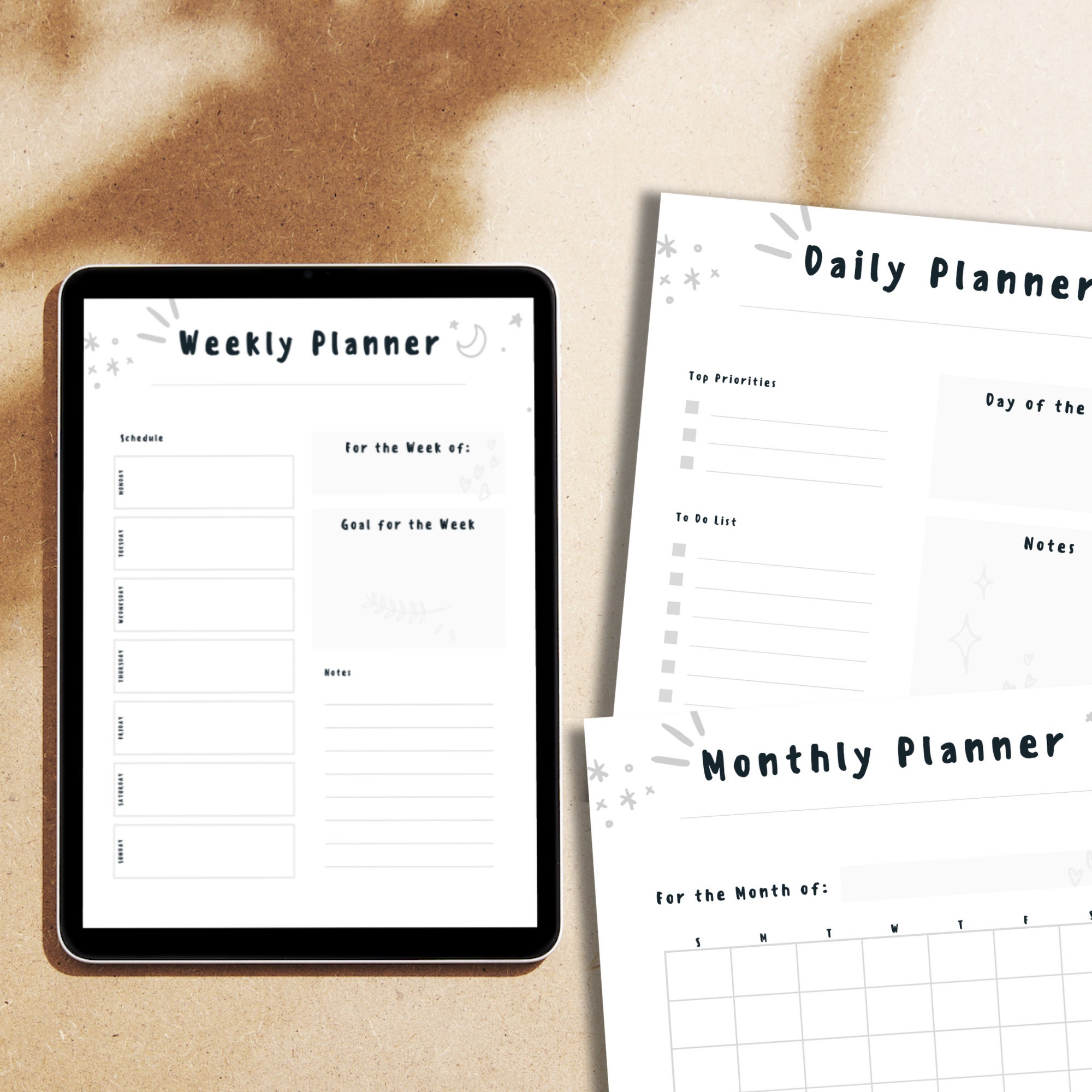 Mini Planner Bundle - Cute Printable PDF Daily Planner Insert - Weekly ...