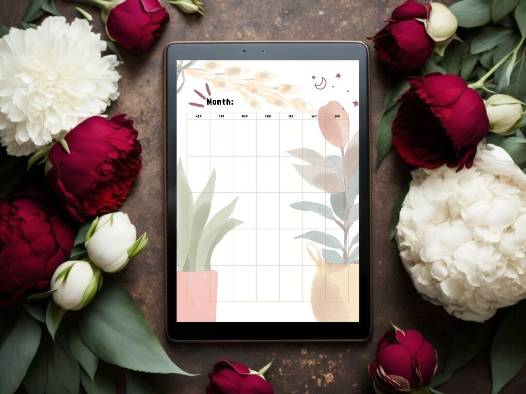 Plant Calendar Bundle - Undated Monthly Planner PDF - Cute Printable ...