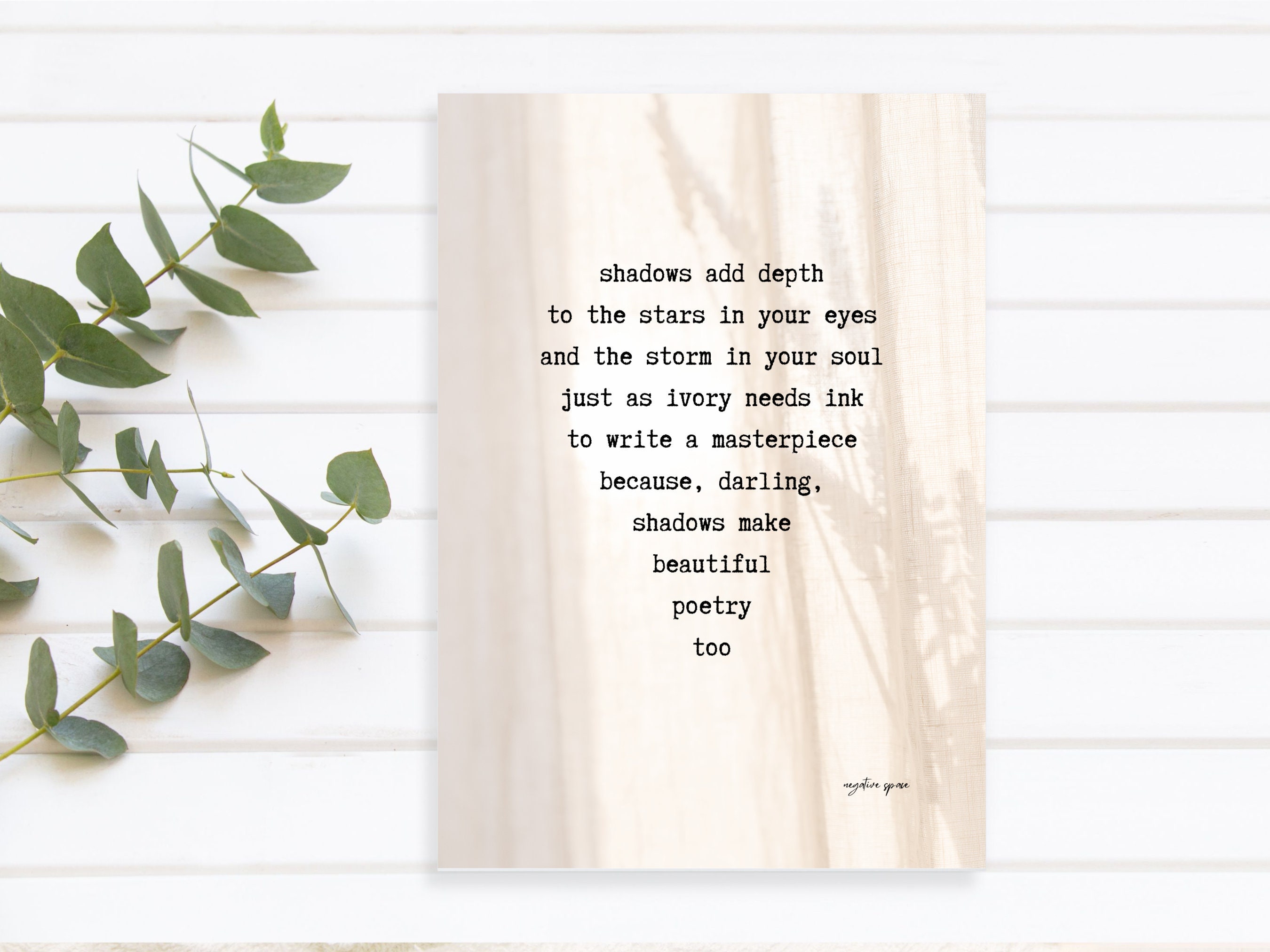 Inspirational Poetry Print - Journey From Shadows to Light - Digital ...