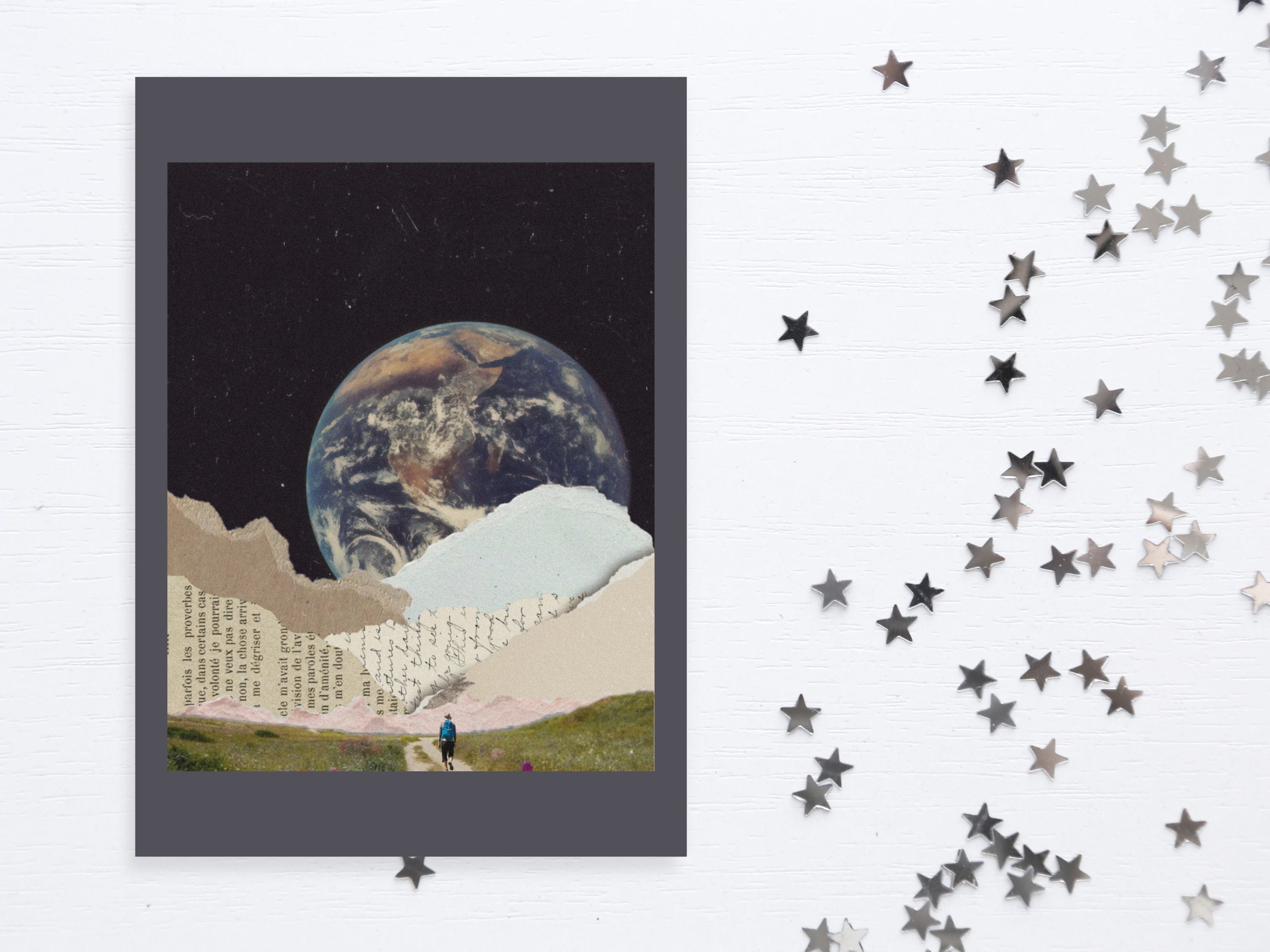 Earth Printable Collage - Outer Space Journey - Digital Junk Journal ...