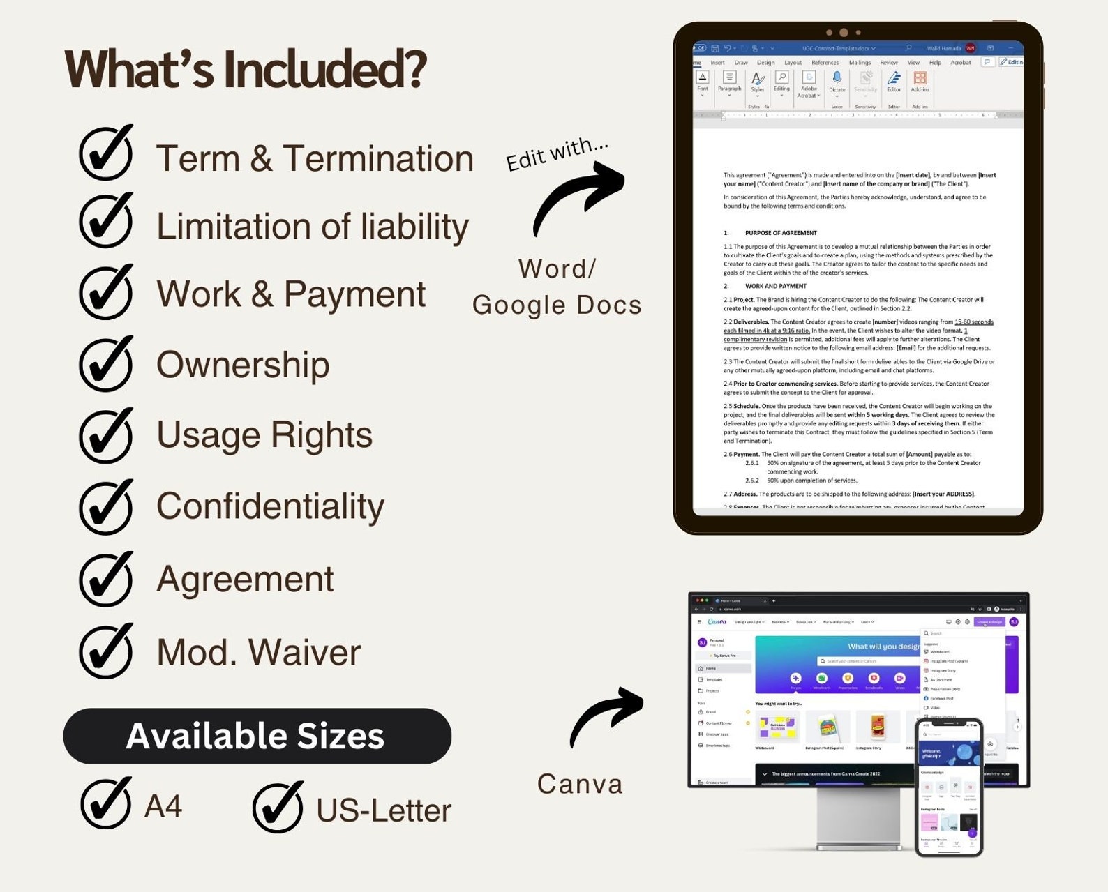 UGC Contract Template | UGC Creator | Creator Contract | UGC Portfolio ...
